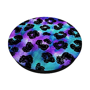 Purple Turquoise Leopard Tie Dye Print PopSockets Swappable PopGrip
