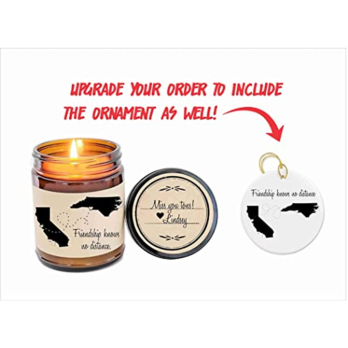 BFF Gift Long Distance Friendship Best Friend Gift Soy Candle Long Distance Love Gift for Friend Scented Candle Birthday Gift Valentine Gift