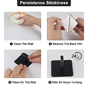 Stondino 6 Pcs Adhesive Hooks Command Hooks for Hanging Towel Hooks Command Strips Heavy Duty Shower Hooks for Inside Wall Hooks for Hanging Coat Hat Robe Hook Rack Wall Bedroom Kitchen