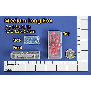 DotBox Medium Long Box - 12 pcs. Little Storage Boxes for Small Items Like Beads and Parts. Boxes Fit Inside DotBox Carrying Cases Sold Separately. 3 Packages of 4.
