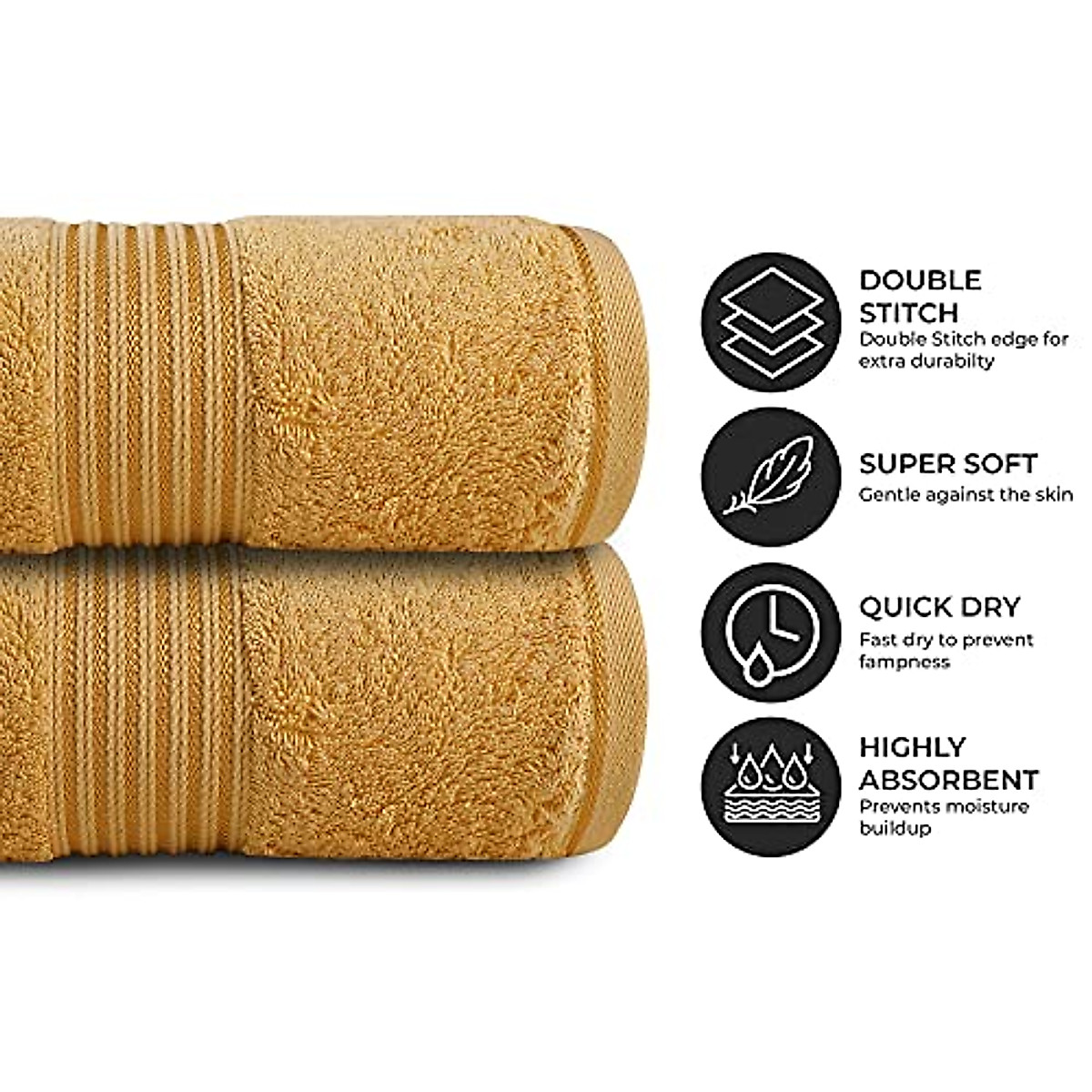 ZUPERIA 100% Combed Cotton Bath Sheet- 600 GSM- (35" x 70") 2 Pack Ultra Soft Large Bath Towels, Highly Absorbent Daily Usage Oeko-TEX Certified Ideal for Pool, Home, Gym (Beige)