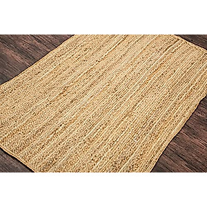 HOMEMONDE Hand Woven Natural Braided Jute Rug 2x3 ft Rectangle Mat Reversible Accent Rustic Rug for Living Room Kitchen Entryway Burlap Rag Rug
