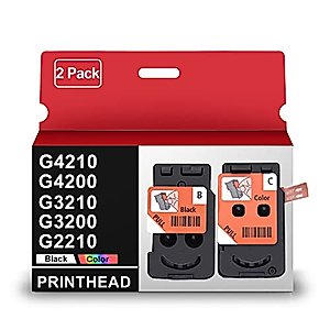 Japic G4210 printhead Combo Pack Compatible for Canon PIXMA G4210 G4200 G3210 G3200 G3100 G2210 G2200 G1200 MegaTank Printer Head Ink cartridges (1 Black, 1 Tri-Color)