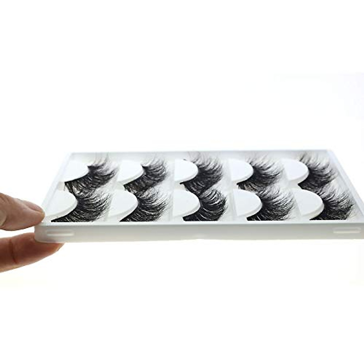 3D Mink False Eyelash LASGOOS Degisn Luxurious Natural Messy Volume Fluffy Long Hot Fake Eyelashes 5 Pairs/Box A11-5