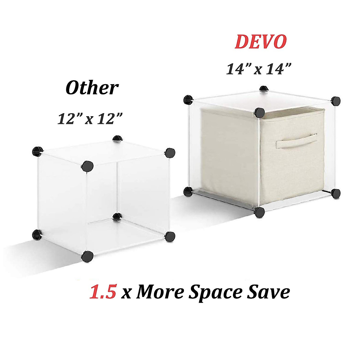 Devo Portable Wardrobe for Hanging Clothes, Cube Storage Organizer, DIY Closet Clothes Plastic Wardrobe for Space Saving (20 Cubes) with Hammer (White)