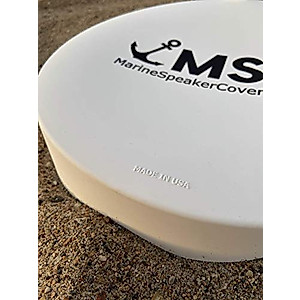 Marine Speaker Covers 10 inch | Sun, Water, Dust Protection | Patented, Military-Grade Silicone Design | Black Logo