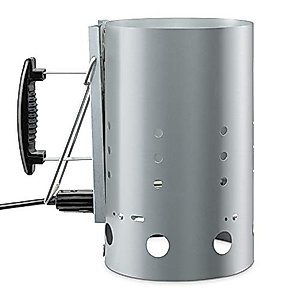 Ivation Electric Chimney Charcoal Starter, Portable Electronic Plug-in Firestarter for BBQ, Coal, Charcoal & Briquettes - No Matches or Lighters | Steel Caddy, Heat Shield & Wooden Stay-Cool