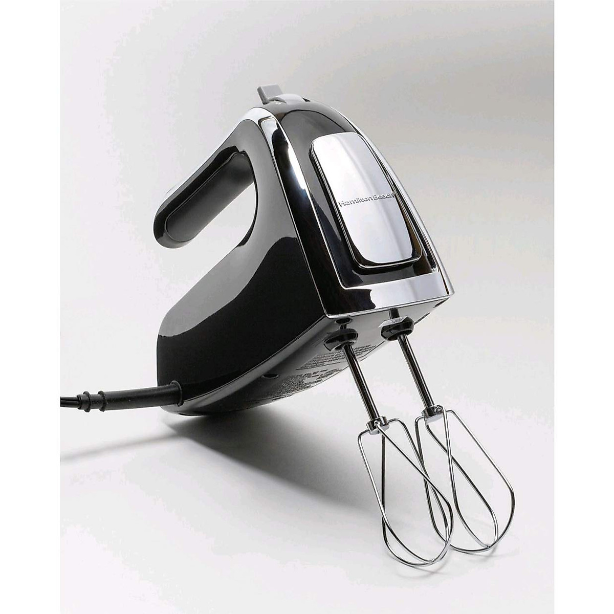 Hamilton Beach Power Deluxe 6-Speed Electric Hand Mixer with Snap-On Storage Case, QuickBurst, Beaters, Whisk, (62619E)) (Black/Metalic)