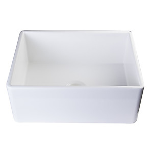 ALFI brand AB505-W 26-Inch Contemporary Smooth Fireclay Farmhouse Kitchen Sink, White
