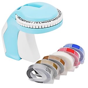 CALIDAKA Embossing Label Maker Machine with 6 Tapes,3D Handheld Embossed Labeling Printer Machine,Handheld Embosser Label Printer Portable Vintage Label Maker,for Home,School,DIY & Crafting