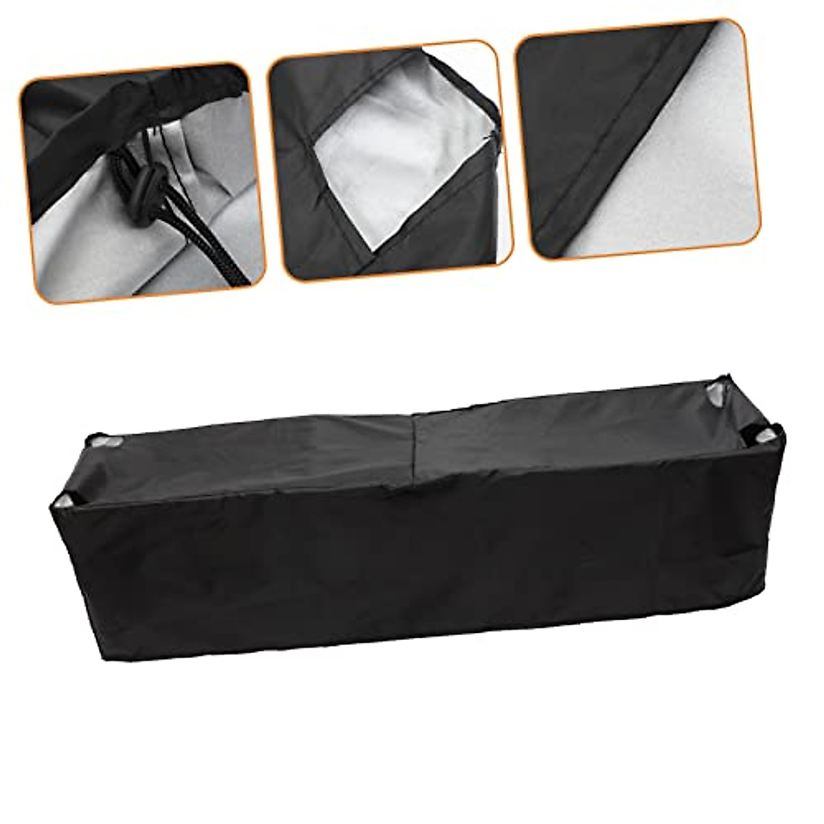 CLISPEED 3pcs Household Rack Protection Fire Fireplace Stand Cover Duty Black Sun Pit Holder Garden Cloth Rain Heavy Firewood Hoop Oxford Furniture Protector Covering Storage Outdoor