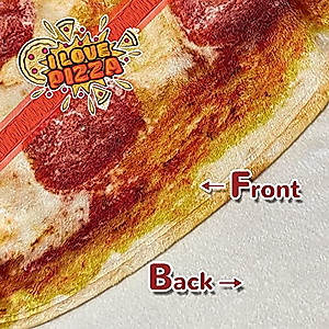 Pizza Blanket Adult Kdis Size Funny Realistic Food Personalized Throw Blanket Novelty Gift for Everyone 300 GSM Soft Flannel 60 inches Red