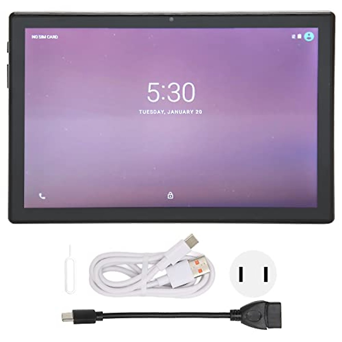 Qinlorgo HD Tablet, 6GB 256G 100-240V 10 Inch Tablet Octa Core Processor for Reading for Android 11 (US Plug)