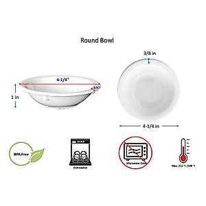 Z-Moments Western Melamine Fruit Bowl Monkey Bowl 3.5-Ounce, 4-1/4" dia. White or Tan NSF (48, White)