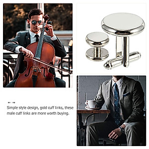 KESYOO 8Pcs Cufflinks for Men Classic French Cufflinks and Studs Set White for Men Tuxedo Business Wedding Shirts