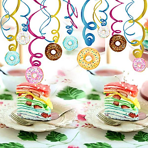 30Ct Donuts Party Supplies Hanging Swirl Decorations for Girls,Boys,Kids, Home,Classroom,Baby Shower,Birthday