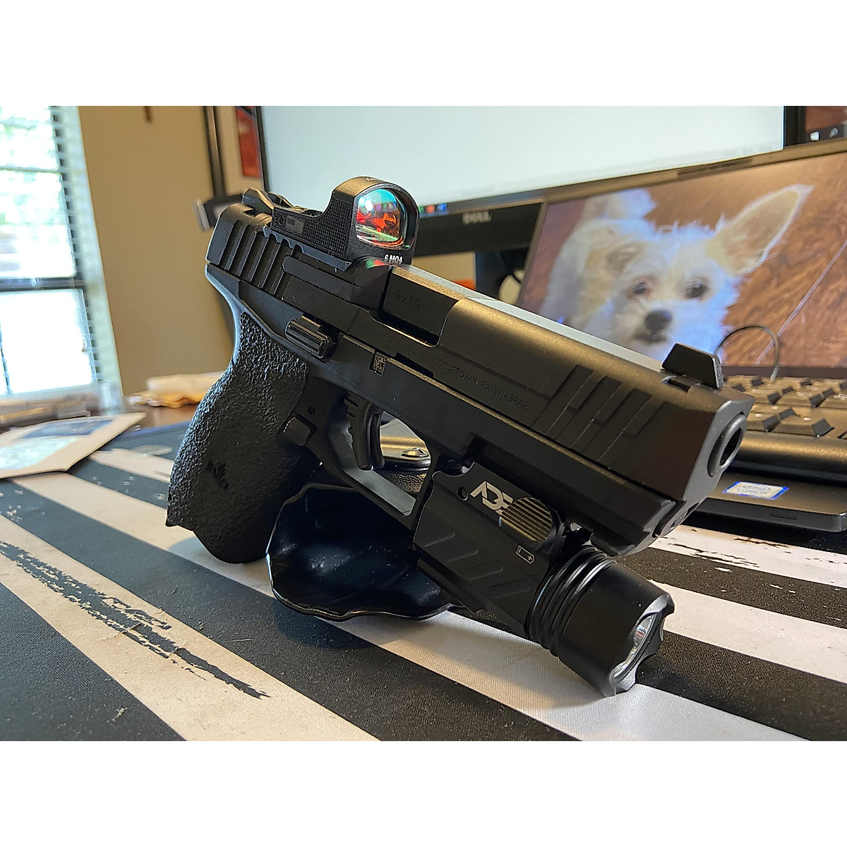 Ade Advanced Optics Stingray Green Dot Sight for RMR Footprint/Mounting Plate/Slide/Plate Optics Ready Pistol - 6MOA