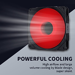 novonest 120mm PC Case Fan,3-Pin Red Led High Performance Mirror Cooling Fan,Low Noise High Airflow Ultra Quiet Computer Fan for PC Cases,Long Life Bearing Computer Cooling Fan,UA01RD3(3-Pack)