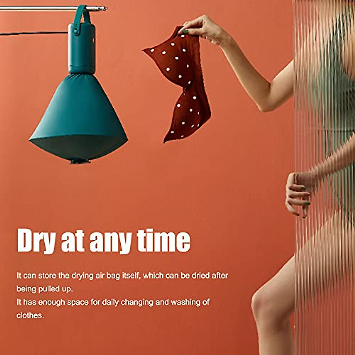 FASJ Clothes Dryer, Mini Portable Electric Dryer Machine 2 Gears Adjustable 5L Capacity for Ladies Underwear/Gym Clothes/Socks/Panties, Travel Size Smart Dryer for Home Apartments Dorm Camping(Green)