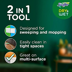 Swiffer Sweeper 2-in-1 Mops for Floor Cleaning, Dry and Wet Multi Surface Floor Cleaner, Sweeping and Mopping Starter Kit, Includes 1 Mop + 19 Refills, 20 Piece Set