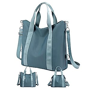 LIVACASA Large Waterproof Tote Bag for Women,Multi-Pockets Shoulder Hobo Crossbody Bag with Zipper and Top Handle