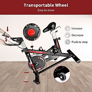 Exercise Bike Stationary Indoor Cycling Bike, Belt Drive with Heart Rate, Soft Adjustable Seat, 3 Modes Handlebar, Tablet Holder, 36LBs Flywheel Stable Quiet Smooth for Man Women Home Cardio Workout