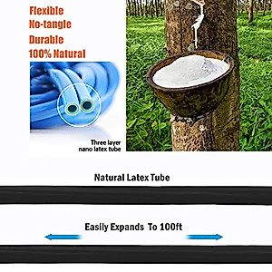 Expandable Garden Hose Water Hose 100ft Lightweight Retractable Long Hose,No Kink Flexible Hose With 10 Standard Function Nozzle,SUPER Latex Core Flex Hose Outdoor Watering Equipment Hose Black