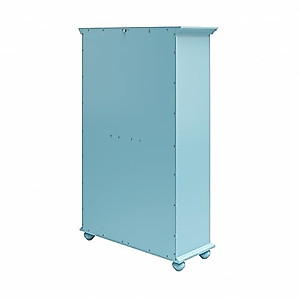 Ameriwood Home Aaron Lane Bookcase with Sliding Glass Doors, Pale Blue