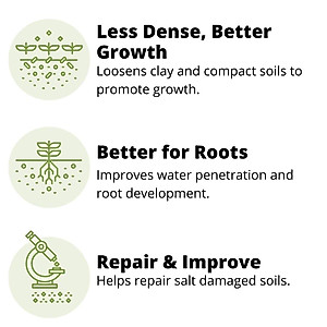 Earth Science Fast Acting Gypsum - Soil Conditioner Adds Calcium, Repairs Salt Damage & Root Growth with Nutri-Bond Runoff Reduction Technology (5 lb)