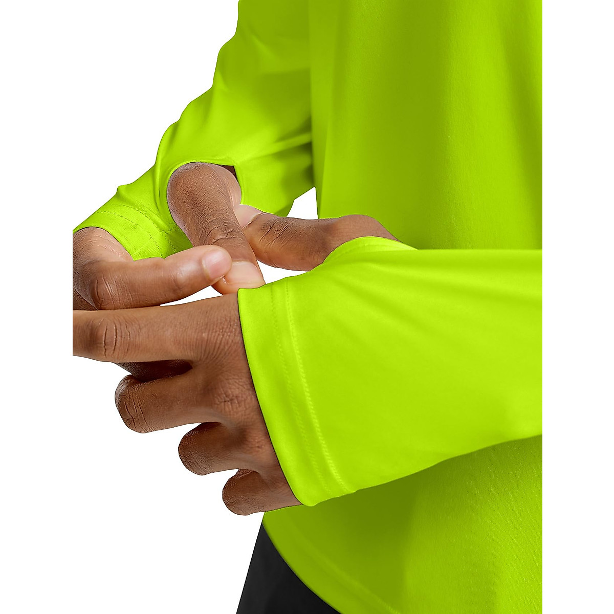 Mens UPF 50 Long Sleeve Shirt(Neon Green,XXL)