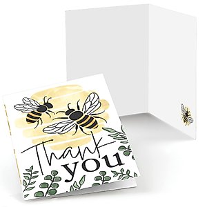 Big Dot of Happiness Little Bumblebee - Bee Baby Shower or Birthday Party Thank You Cards (8 count)
