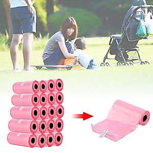 20 Rolls Diaper Bags, 28 x 17 x 2 cm Diaper Bag Waste Pick Up Bag for Newborn, Helpful Baby Item,