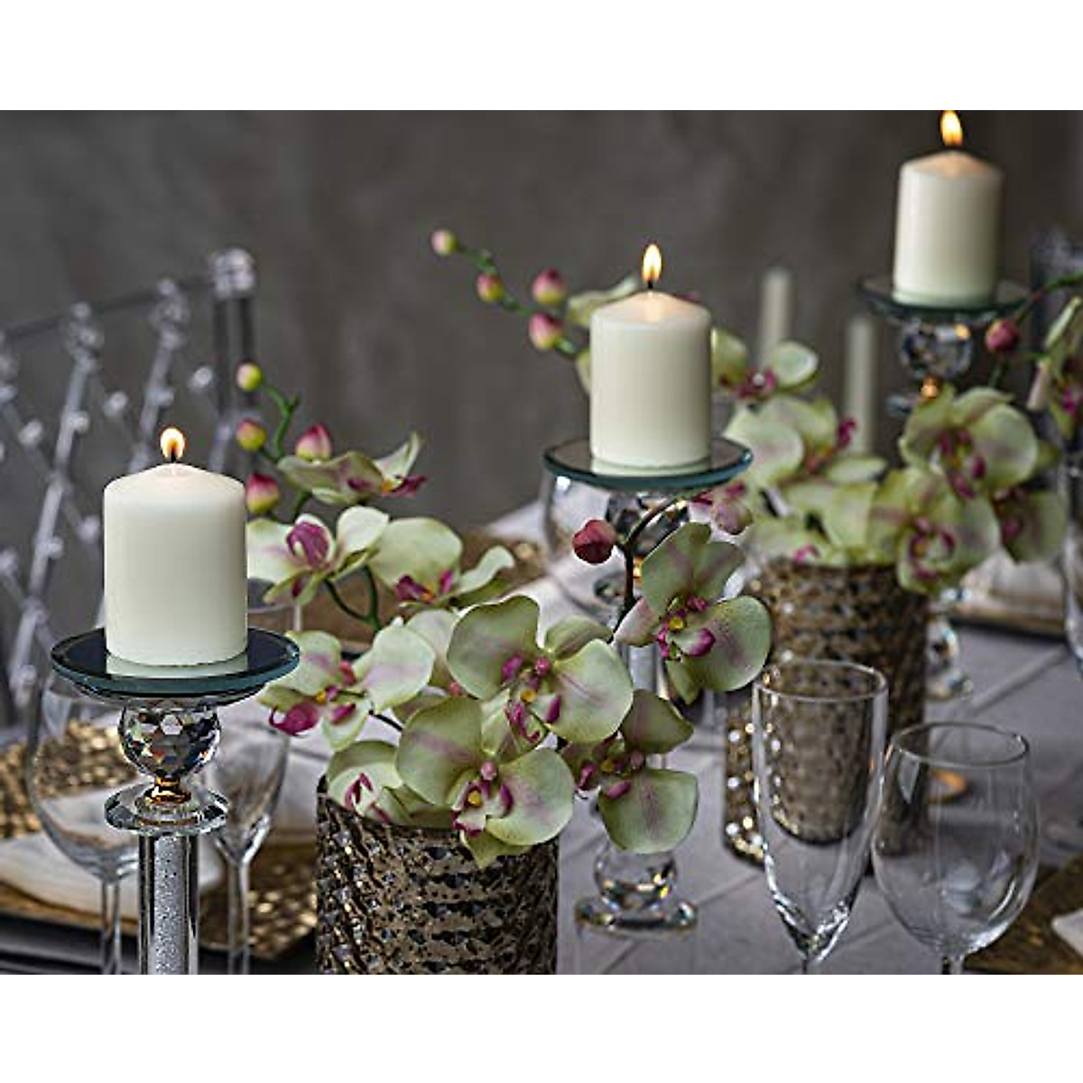 BOLSIUS Set of 12 Ivory Pillar Candles - 2.25-x3-inch Unscented Candle Set - Dripless Clean Burning Smokeless Dinner Candle - Perfect for Wedding Candles, Parties and Special Occasions