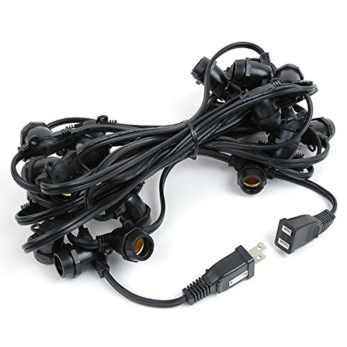 Novelty Lights C9/E17 Outdoor Globe String Lights – Outdoor Patio Party Pergola Garden Backyard Light Set – Heavy Duty Market Café Commercial Grade – Black Wire - 25 Feet