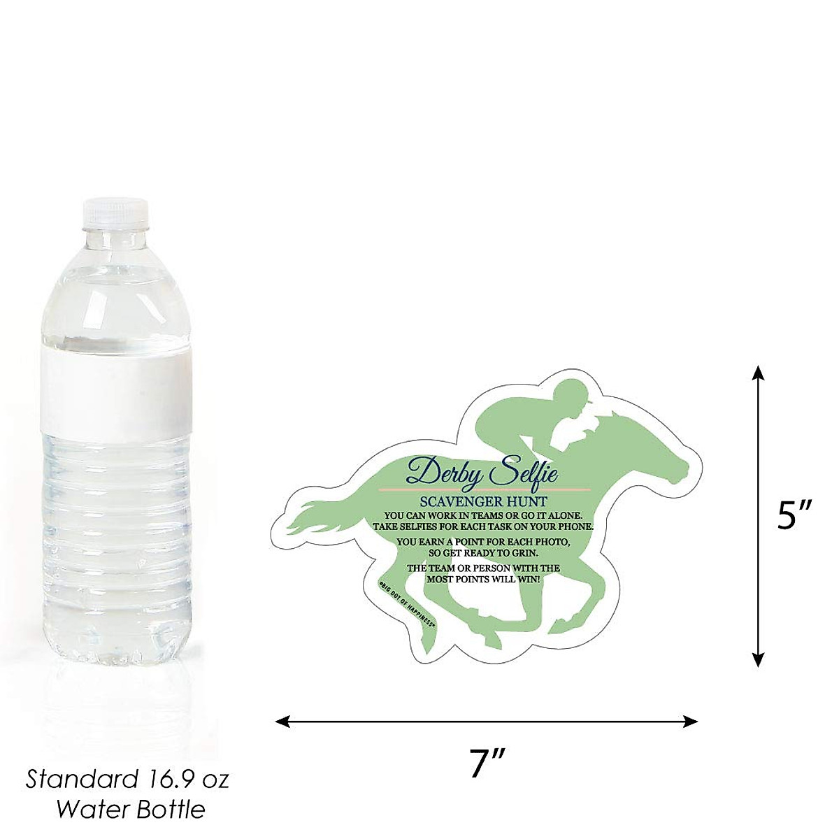 Big Dot of Happiness Kentucky Horse Derby - Selfie Scavenger Hunt - Race Party Game - Set of 12