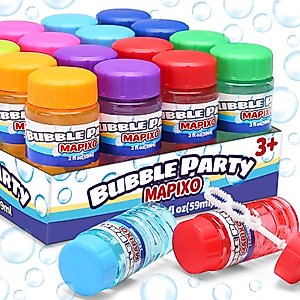16 Pack Bubble for Kids Party Favors, Bubble Bottle with Wand Attached to The Cap, 8 Colors Bubbles Bulk Set with Gift Box, Blow Bubbles Solution Toy for Birthday, Summer, Goody Bag Stuffers Supplies