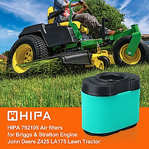 HIPA (Pack of 2) 792105 276890 Air Filter Cartridge for Briggs and Stratton 593435 593240 407777 40G777 40H777 445667 445877 44H777 Engine Lawn Mower Z425 GY21057 MIU11515 MIU11517