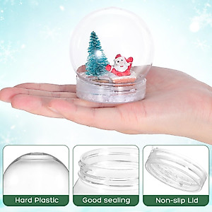 EXCEART 10pcs DIY Clear Plastic Water Globe Snow Globe 2Inch Clear Snow Globe with Screw Off Cap for DIY Crafts Christmas Home Decoration