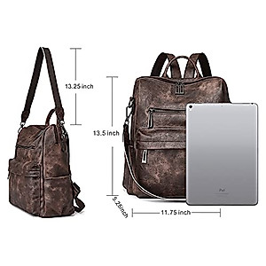 OPAGE Leather Backpack Purse for Women Fashion Designer Ladies Shoulder bags Travel Backpack