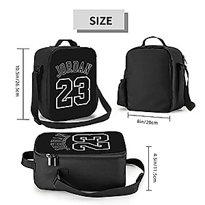 Auqizbx Basketball Number 23 Jordan Unisex Men Women Lunch Bag Lunch Box Across Heat Retaining Portable Tote Bags