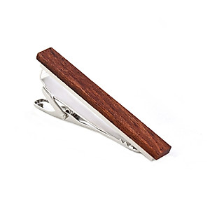 MERIT OCEAN Smart Men's Wood Tie Clips for men 3 pcs Natural Tie Bar 2.1 Inch in Gift Box
