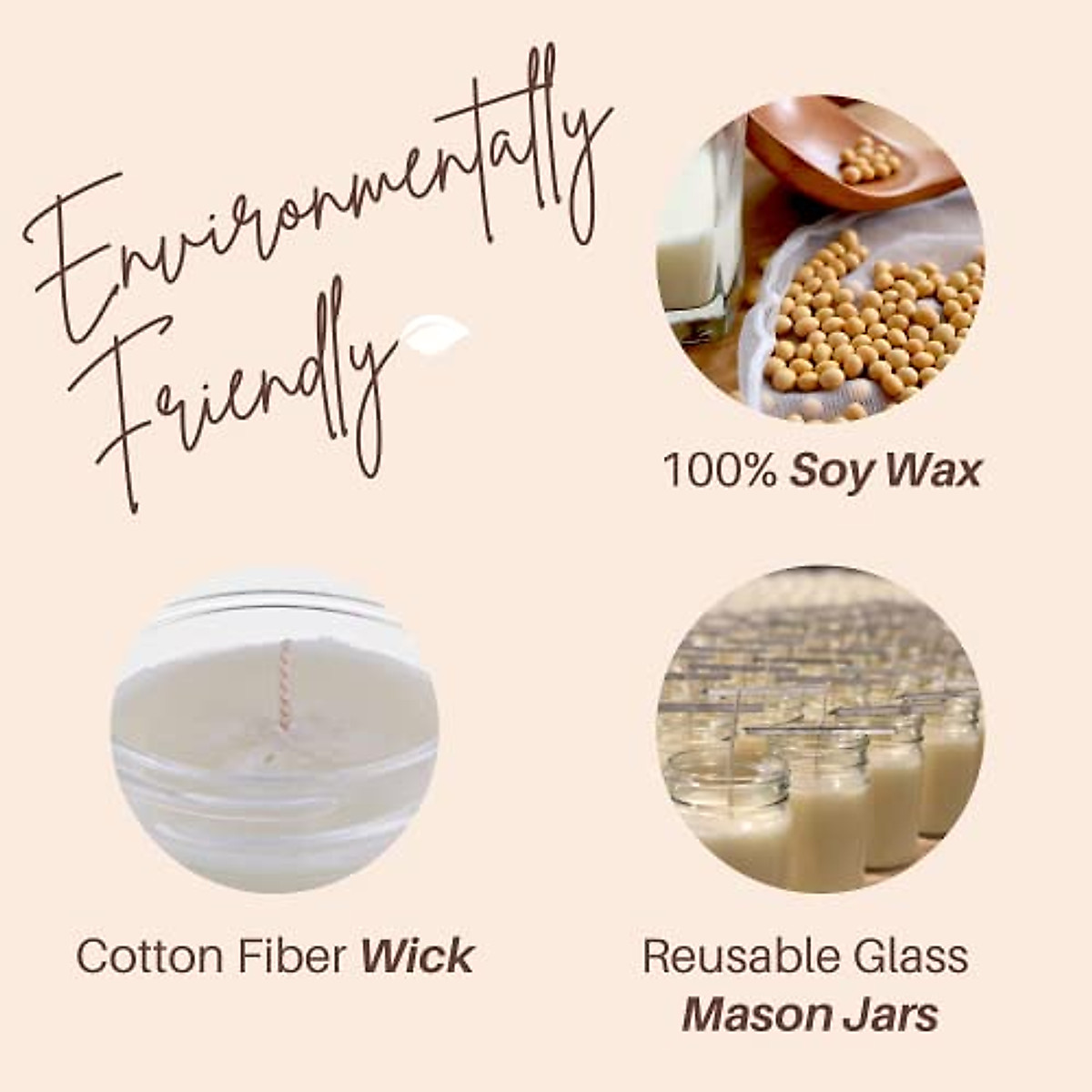 Nika's Home Leather Soy Candle 12oz Mason Jar Non-Toxic White Candle Valentines Day Gifts for Him Handmade, Long Burning 50-60 Hrs Highly Scented All Natural Clean Burning Large Candles for Men