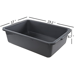 Ortodayes 4-Pack Plastic Bus Box/Utility Box, Commercial Tote Box, 32 Liter