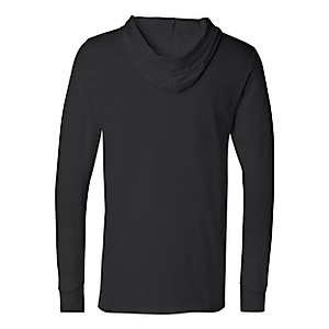 Bella + Canvas Unisex Jersey Long-Sleeve Hoodie, Small, BLACK