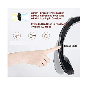 Figurele Hanging Neck Fan, Air Cooler USB Micro Portable 2 in 1 Air Cooler Mini Electric Air Conditioner Scarf Cooling Portable Hanging Neck Fan,Air Cooler, USB Hanging Neck Air Conditioner Black