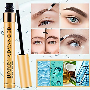 LUXROS Advanced Eyebrow Growth Serum: USA Made Eyebrow Serum for Strong Full Thick Eyebrows - See Results as Soon as 4 Weeks to 60 Days (5 ml)