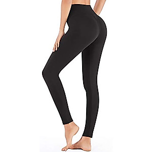 IUGA High Waisted Leggings for Women Running Workout Leggings with Inner Pocket Yoga Pants for Women Black