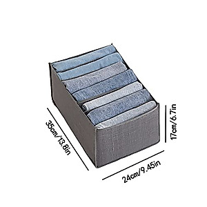 Wardrobe Clothes Organizer for Drawer for Jeans T-Shirt Sweater Foldable Storage Clothes Organizer Washable Drawer Organizers for Clothing Large 7 Grids 2 Packs