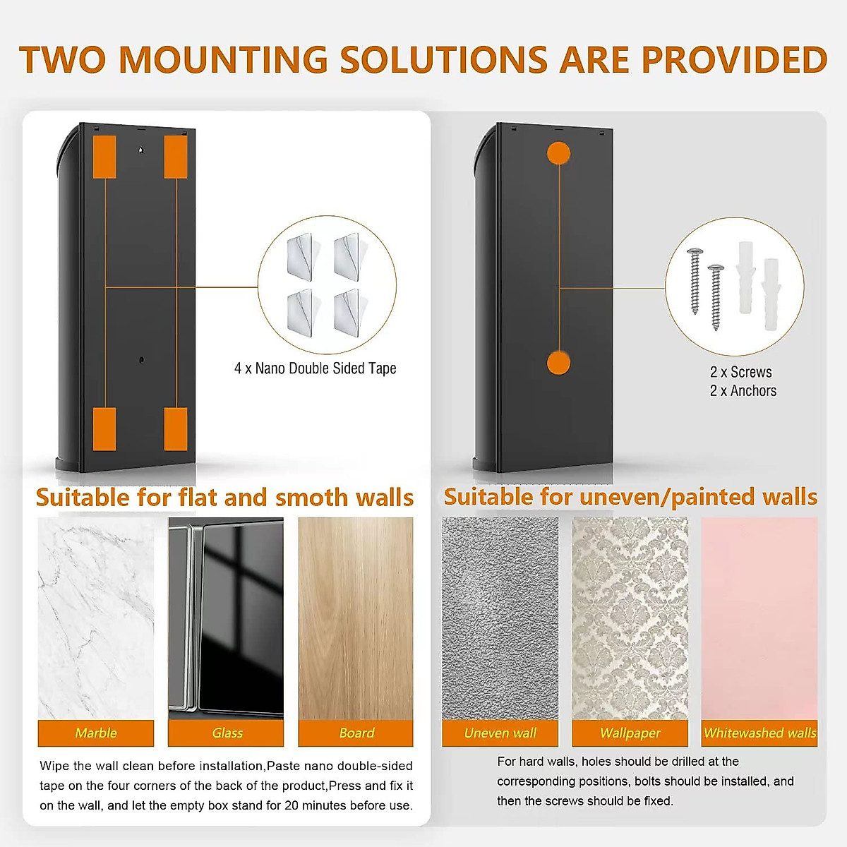 Upgraded Self-Adhesive Grocery Plastic Bag Holder, Betterya Bag Holder and Dispenser for Plastic Bags - Easy Wall Mount Bag Saver - Stainless Steel Matte Black