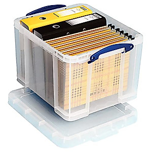 Really Useful Storage Box 35 Litre Clear with 2 x Large Dividers